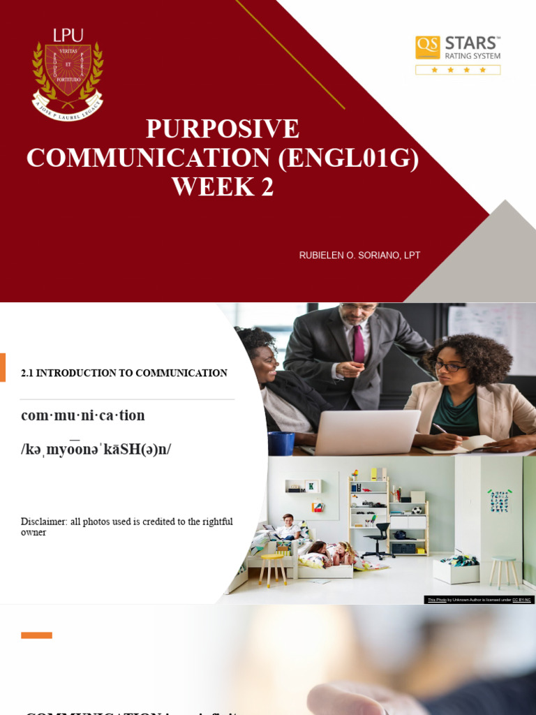 Purposive Comm PPT WK 2 | PDF | Communication | Human Communication