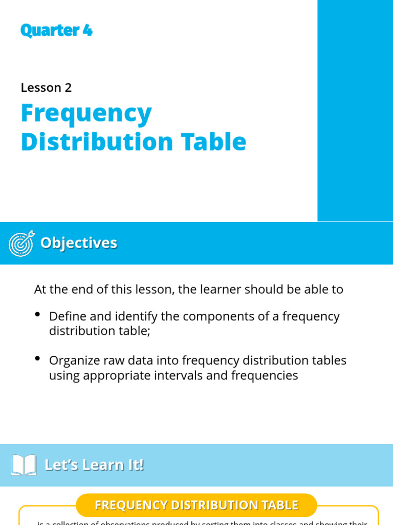 Lesson 2. Frequency Distribution Table | Download Free PDF | Interval ...