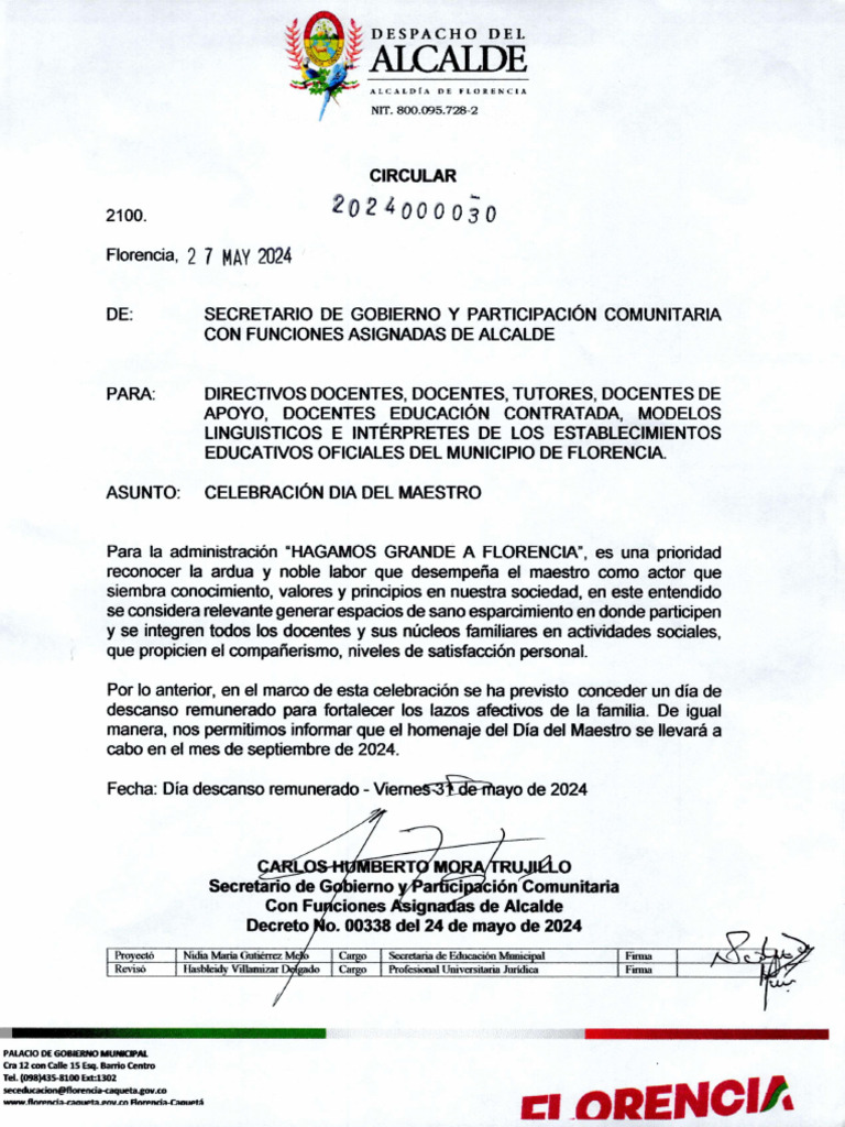 Circular Dia Del Maestro | PDF