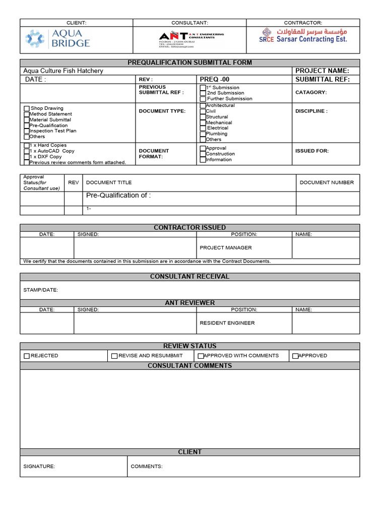 6-Pre-Qualification Form | PDF | Engineering