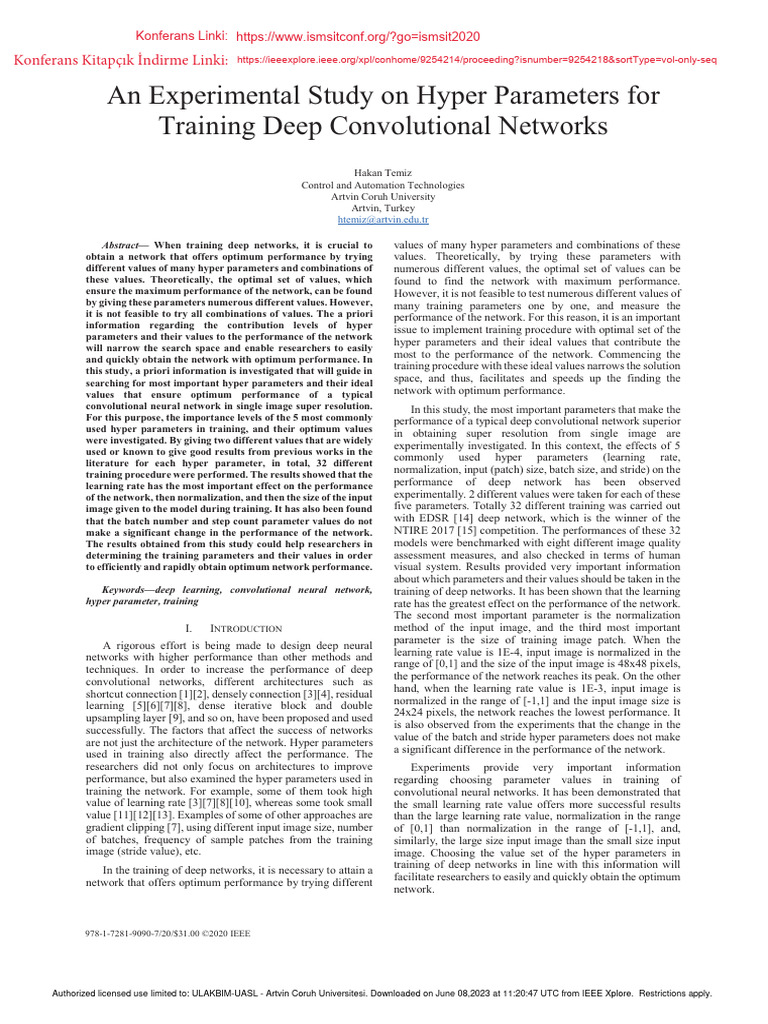 An Experimental Study On Hyper Parameters For Training Deep ... An Experimental Study On Hyper Parameters For Training Deep ...