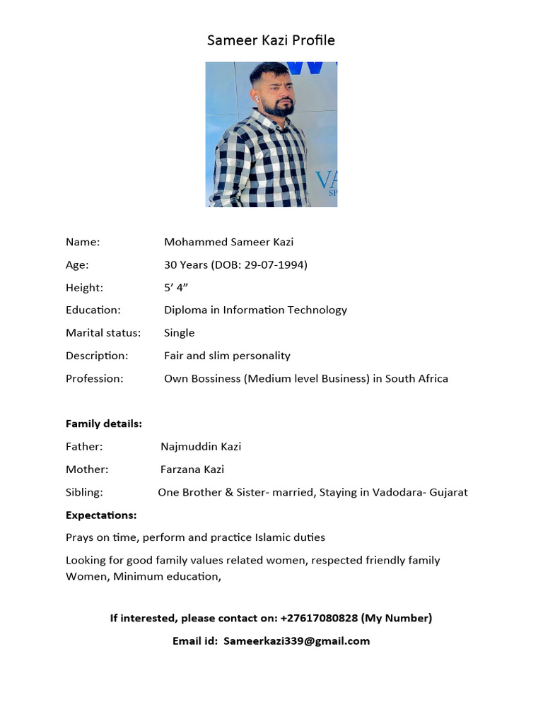 sameer kazi profile | PDF
