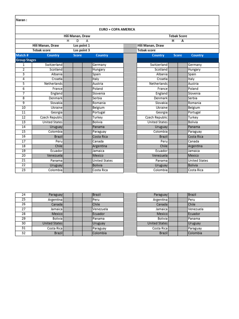 Copa America Formulir Foun | PDF | European National Association ...