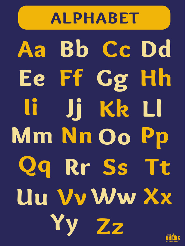 Aa CC HH FF Ii KK PP NN QQ Ss XX VV ZZ: DD BB Ee GG LL JJ MM Oo RR Uu ...