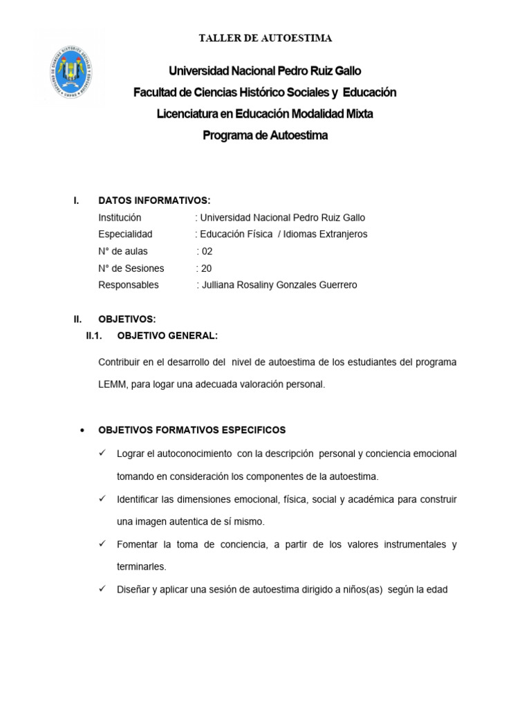 Programa de Autoestima 2023 | PDF | Comunicación | Comunicación no verbal