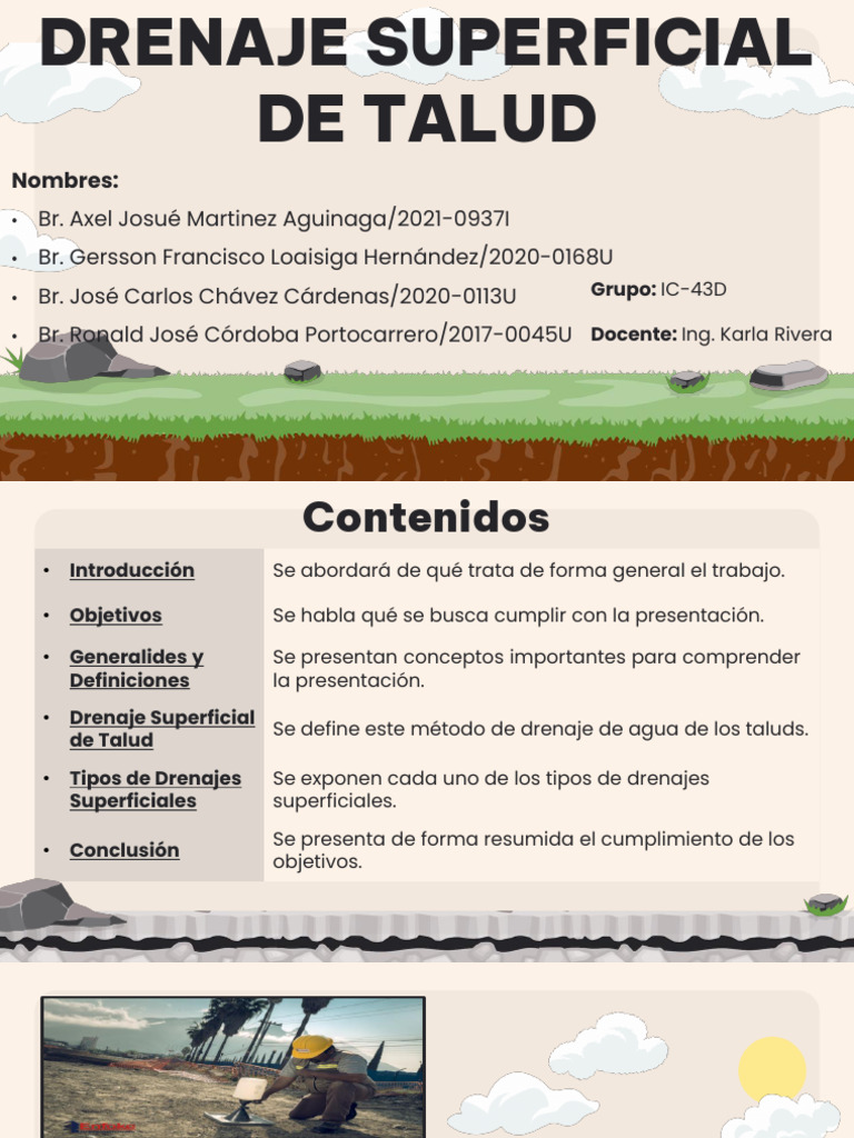 Exposición-Drenaje Superficial de Talud. | PDF | Alcantarillado | Agua