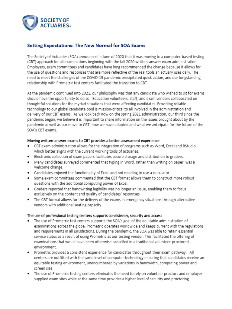 2021 06 New Normal Soa Exams | PDF | Risk