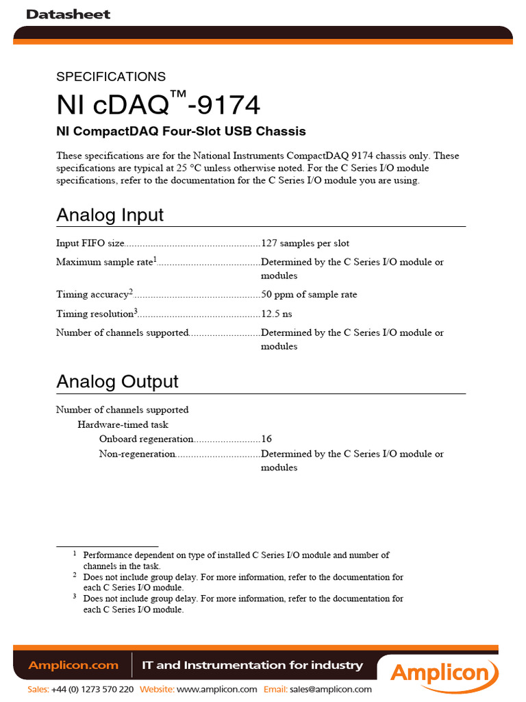 NI - CompactDAQ cDAQ 9174 | PDF | Electromagnetic Compatibility ...