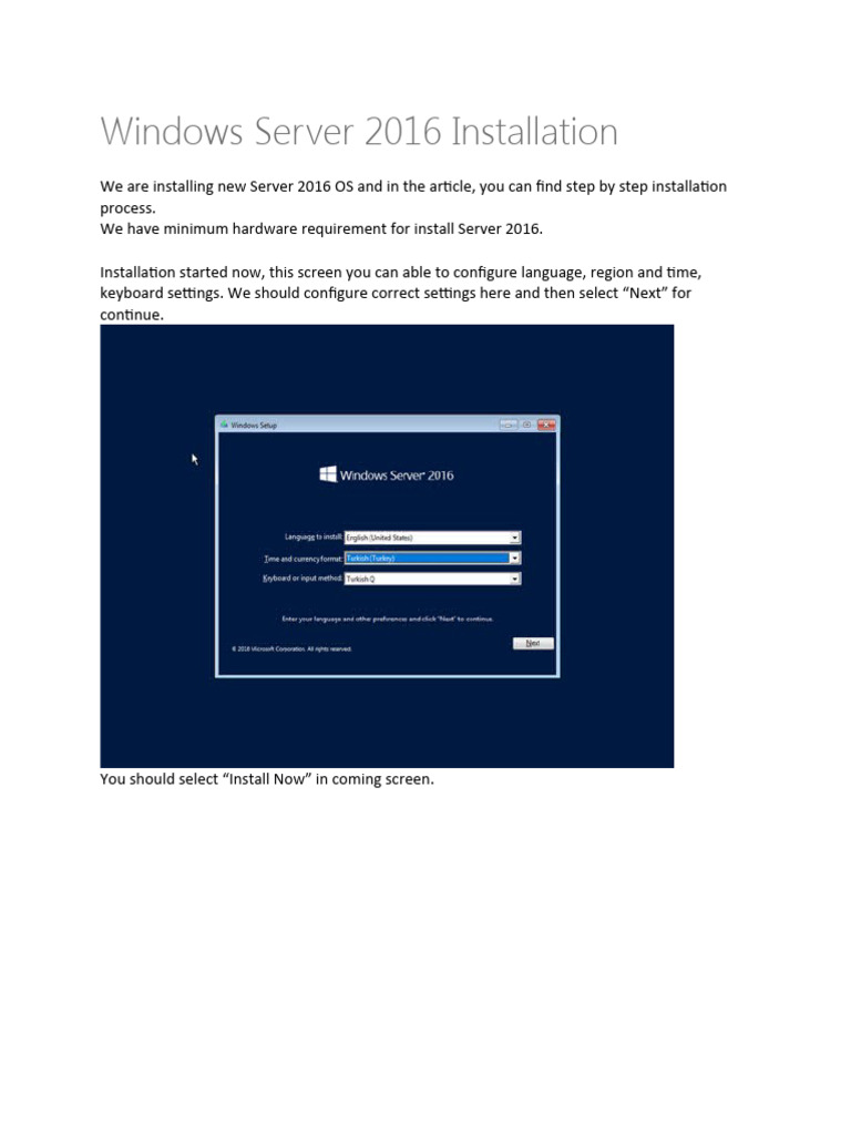 Windows Server 2016 Installation | PDF