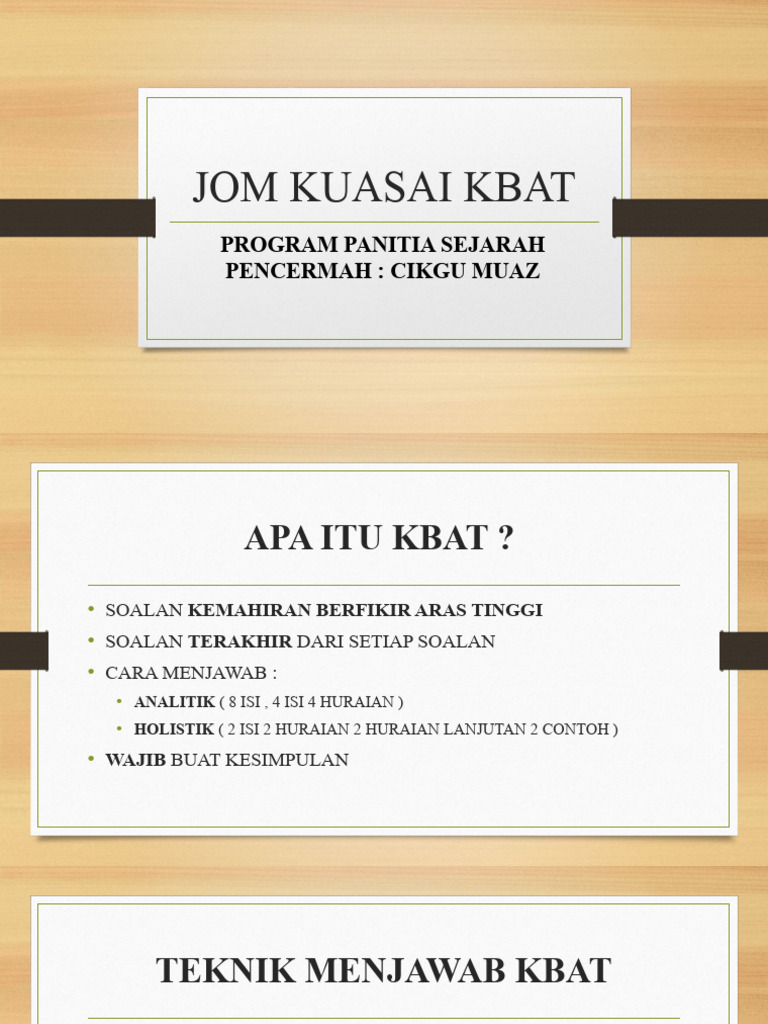 Jom Kuasai Kbat | PDF