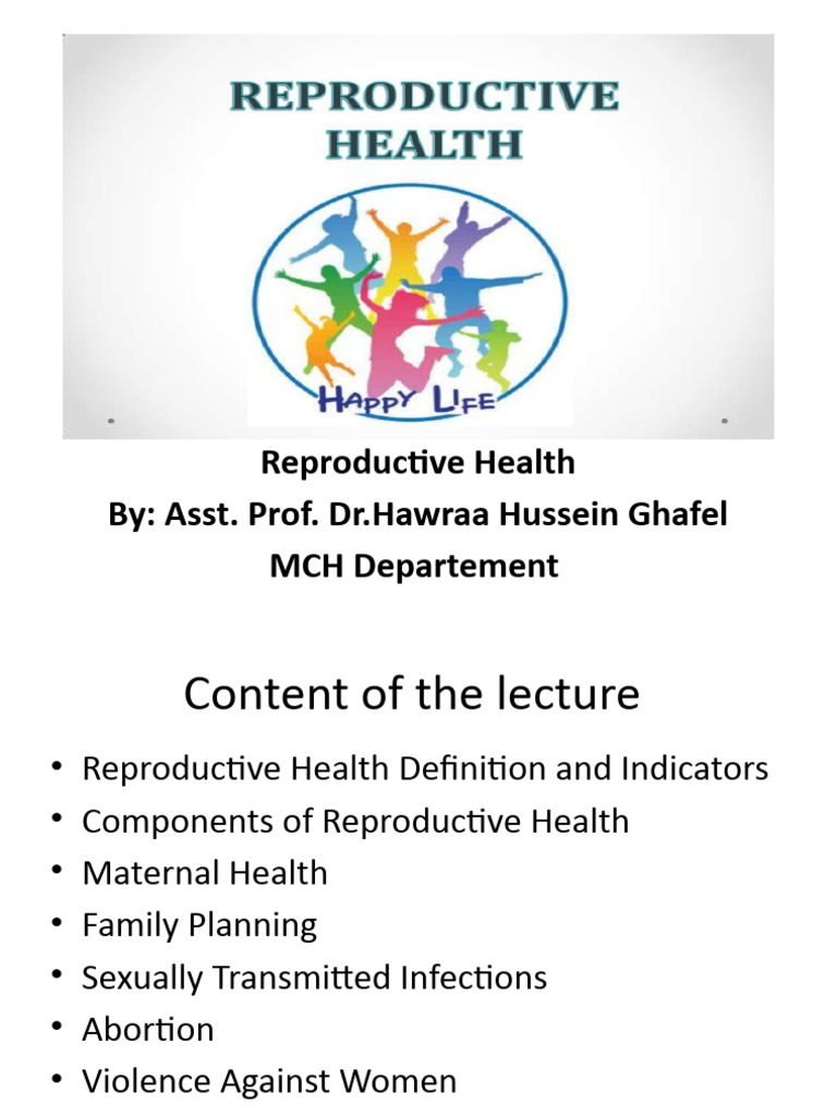 Reproductive Health | PDF | Sexually Transmitted Infection | Maternal Death