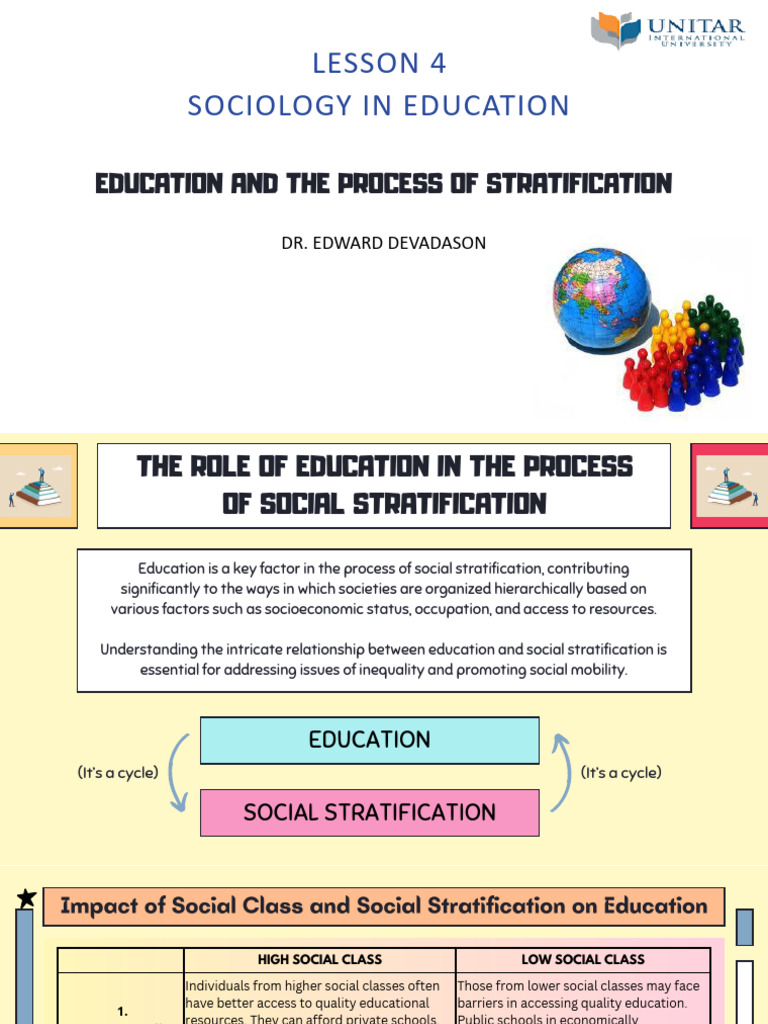 Lesson 4 - Education and The Process of Stratification | PDF | Social ...