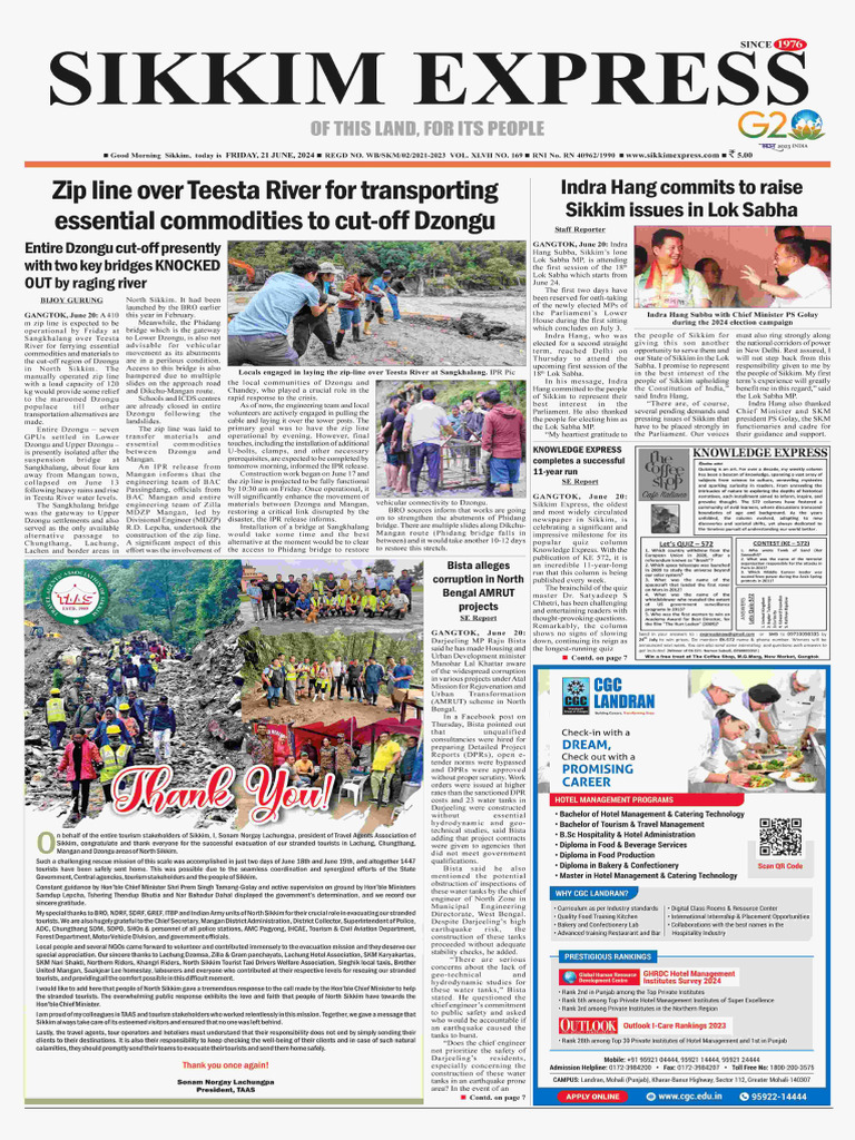 Sikkim Express 21-06-2024 | PDF