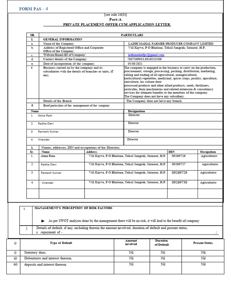 Private Placement Offer Letter | PDF | Securities (Finance) | Equity ...