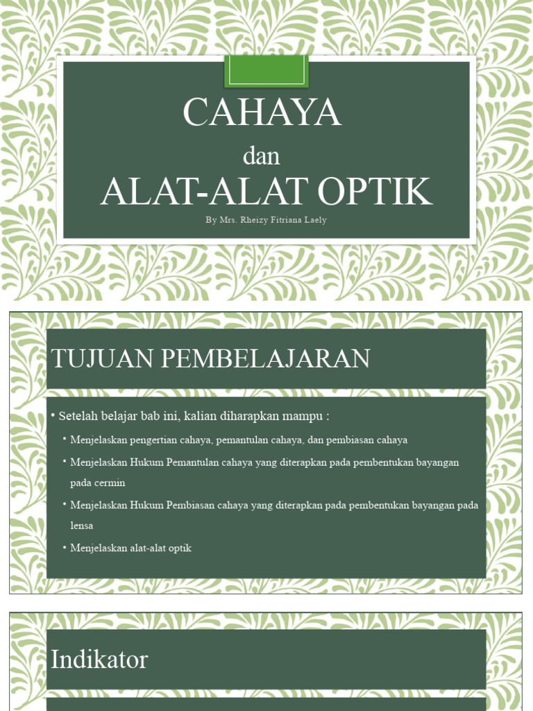 Chapter CAHAYA Dan ALAT OPTIK | PDF