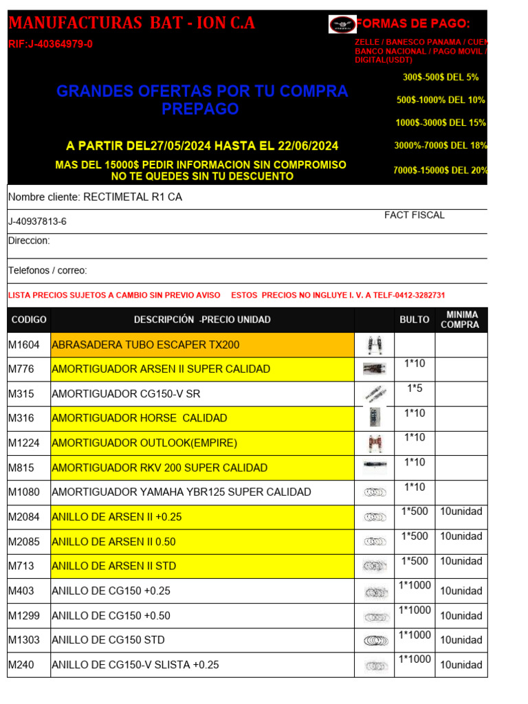 Manufaturas Bat-Ion Ca 27-05-2024 | PDF | Coche | Estilos de carrocería