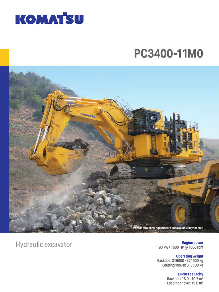 PC3400-11M0 Excavator Specs & Features | PDF | Pump | Fuel Efficiency