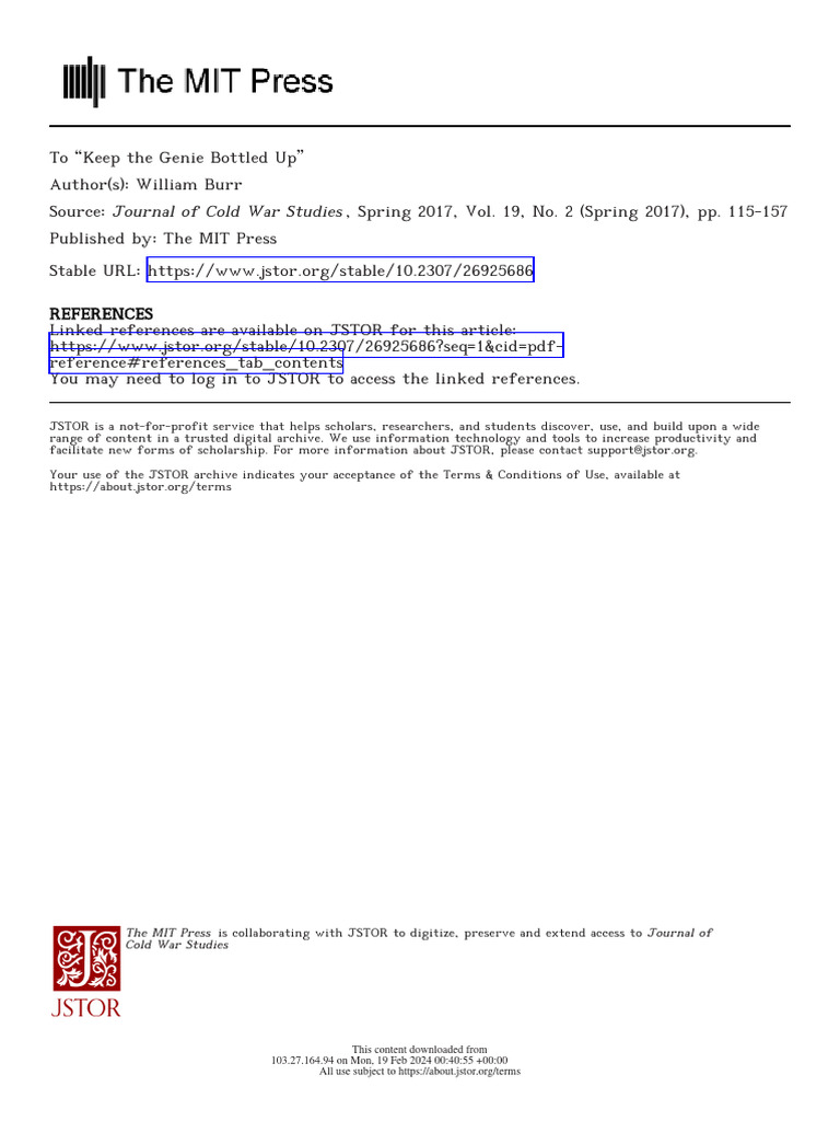 Keep The Genie Bottled Up | PDF | Nuclear Proliferation | Enriched Uranium