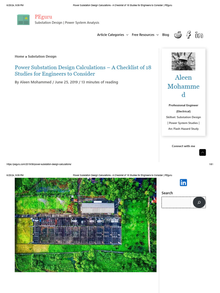 Substation Design Calculations Checklist | PDF | Electrical Substation ...