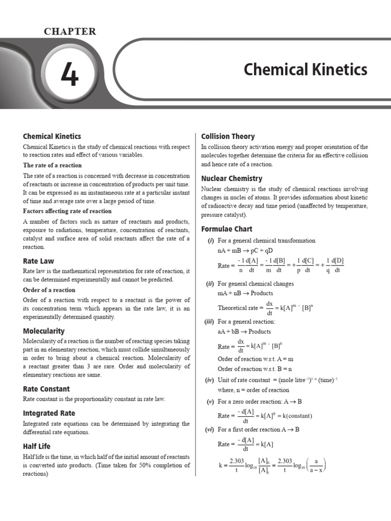 Chemical Kinetics - Short Notes | PDF | Reaction Rate | Chemical Kinetics Chemical Kinetics - Short Notes | PDF | Reaction Rate | Chemical Kinetics