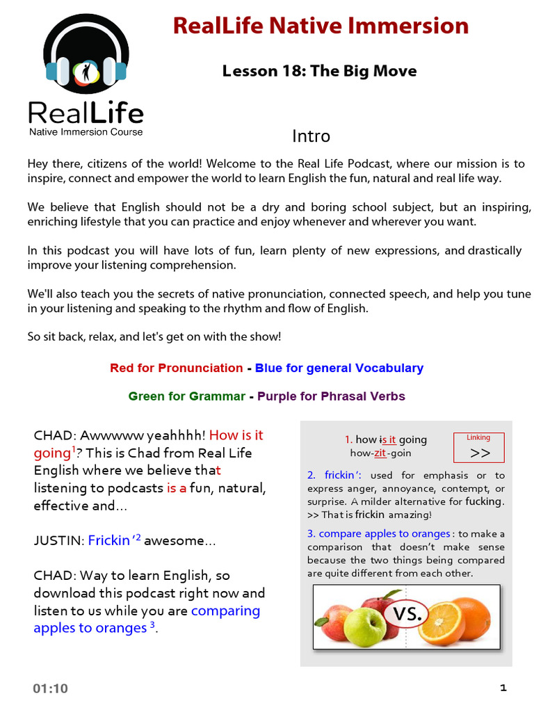 Native Immersion - 18 - The Big Move | PDF | English Language | Linguistics