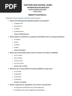 Digital Presentation Class 9 MCQ With Answers | PDF | Microsoft Office ...