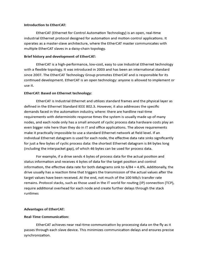 Introduction To EtherCAT | PDF | Network Topology | Ethernet