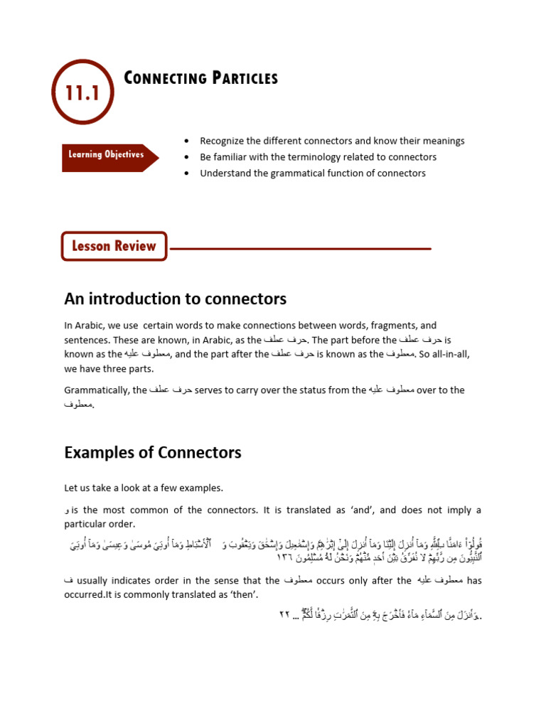 111 Connecting Particles | PDF | Linguistic Morphology | Language Mechanics