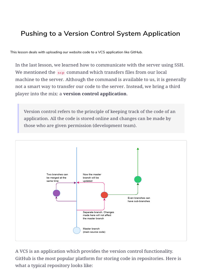 10 Pushing to a Version Control System Application (1) | PDF | Version Control | Computer ...