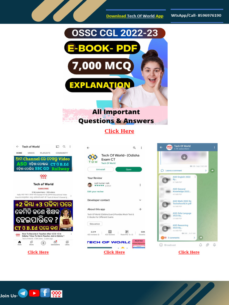 OSSC CGL 19 OCT 2022 1st Shift by Techofworld - in | PDF | Mobile Software