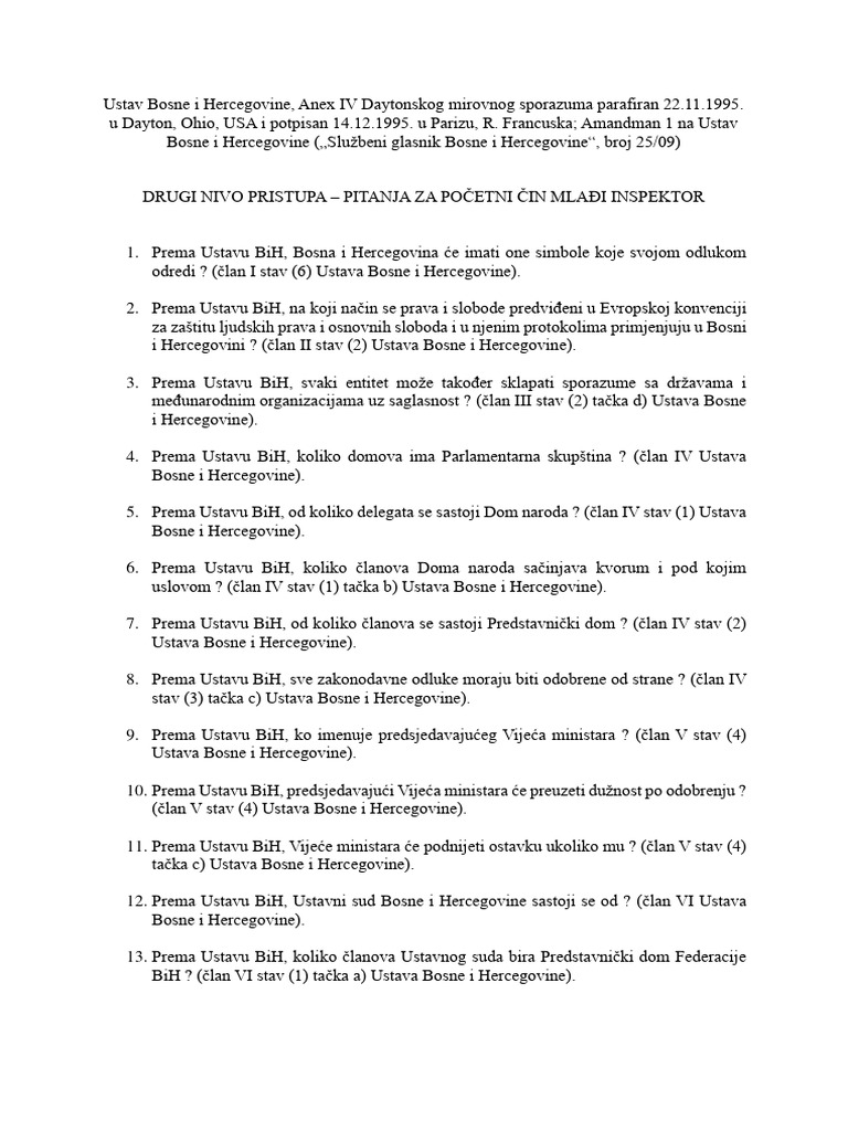 Ustav BIH | PDF
