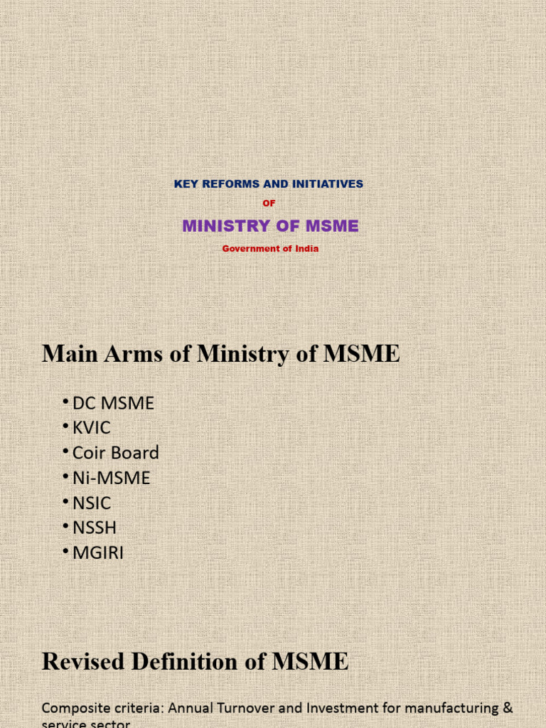 MSME Schemes | PDF | Small And Medium Sized Enterprises | Private Sector