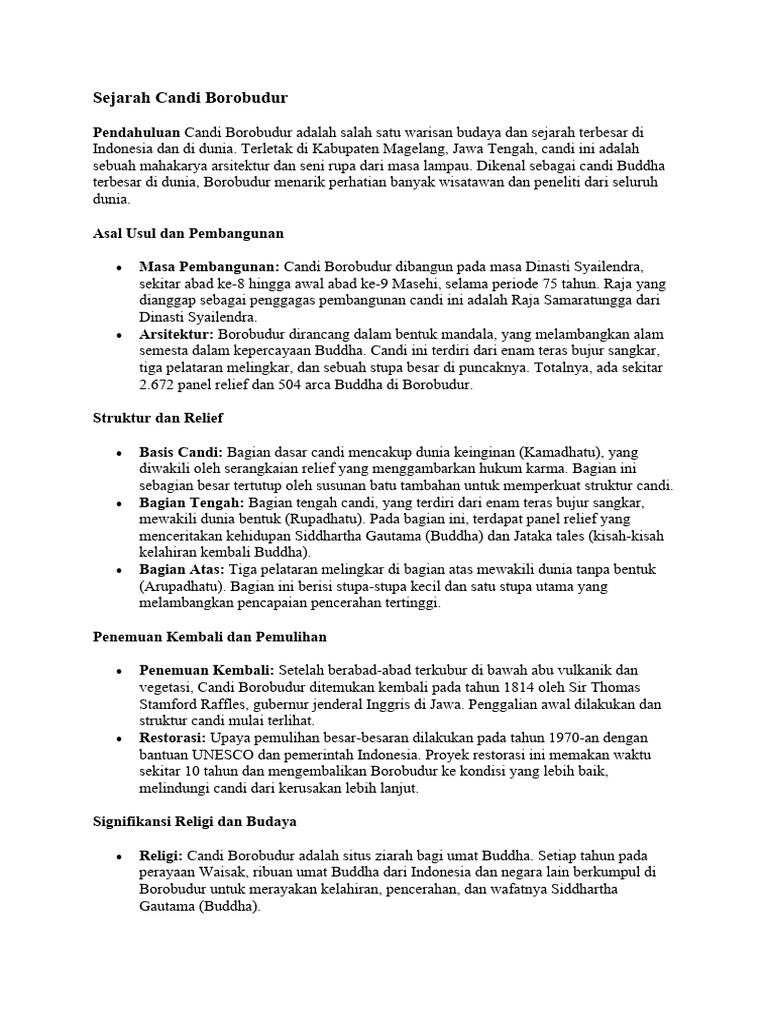 Sejarah Candi Borobudur | PDF