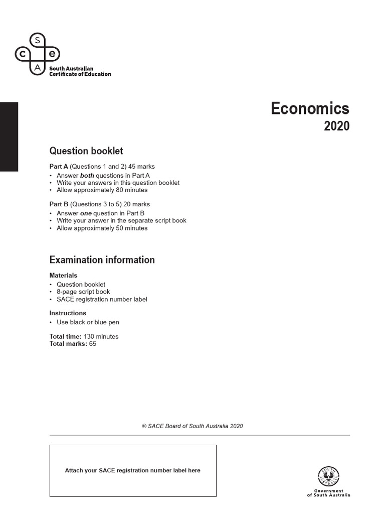 2020 Economics Examination Paper | PDF | Unemployment | Labour Economics