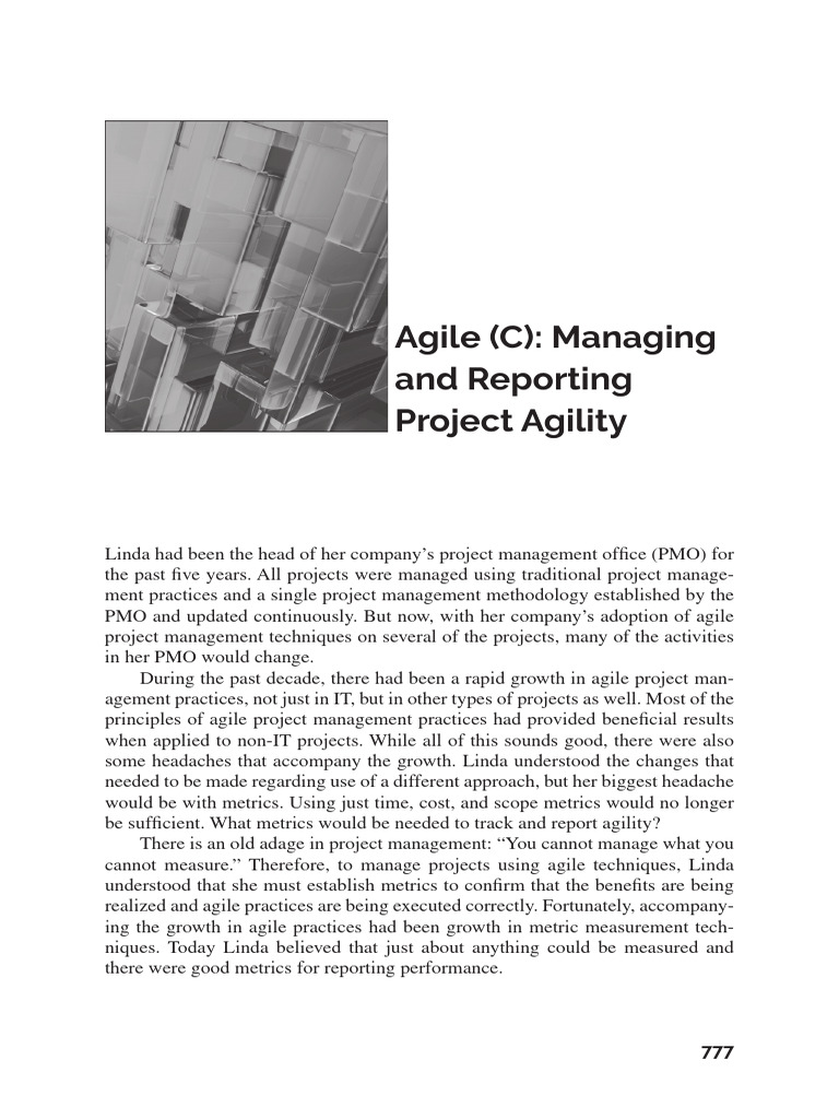Case 09 Agile Project Reporting Kerzner 2017 | PDF | Agile Software ...