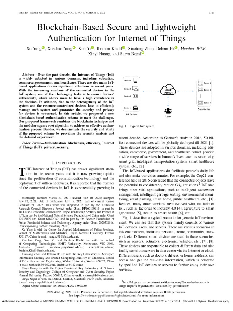 IoT Authentication with Blockchain | PDF | Internet Of Things ...