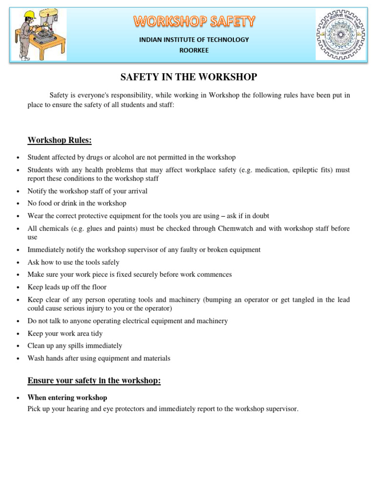 Workshop Safety | PDF | Safety | Personal Protective Equipment