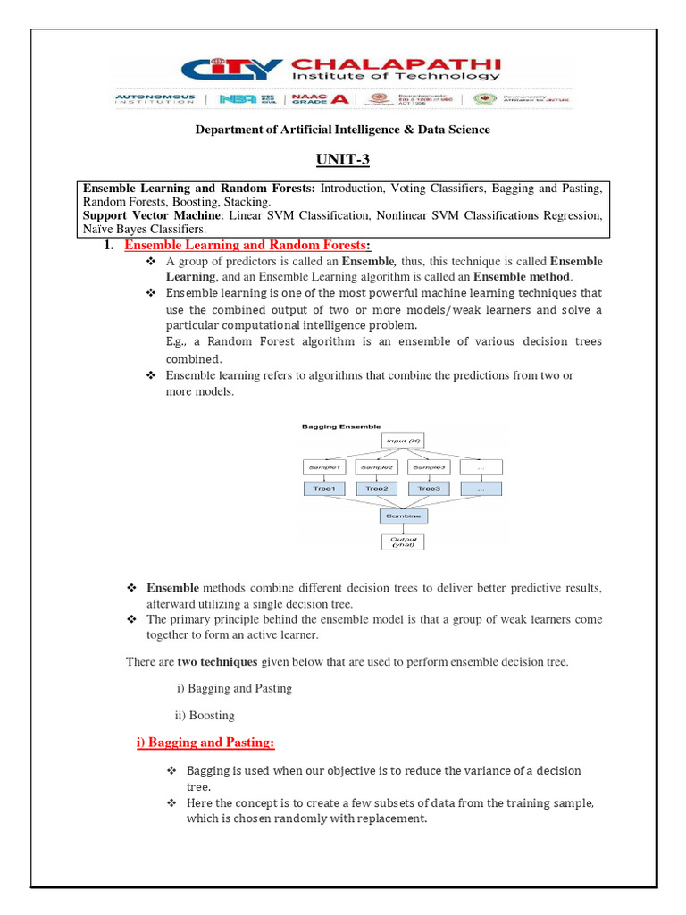 Unit-3 ML | PDF | Machine Learning | Support Vector Machine