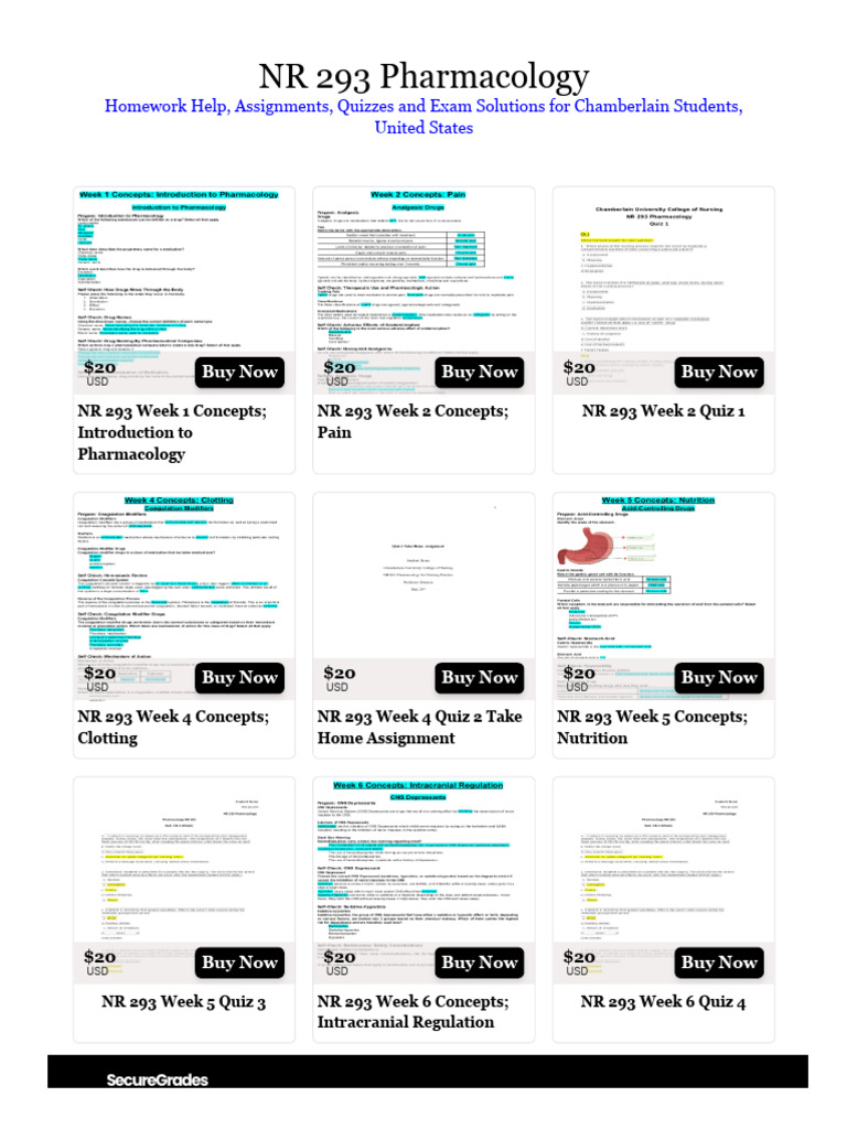 NR 293 Pharmacology | PDF