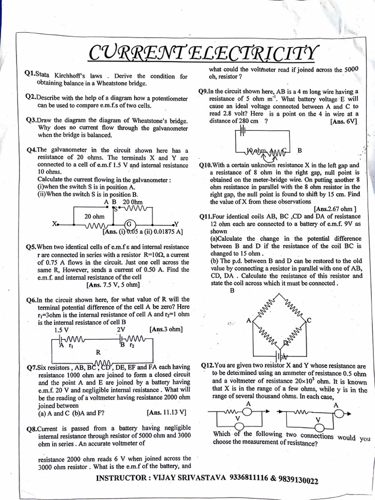 current electricity | PDF