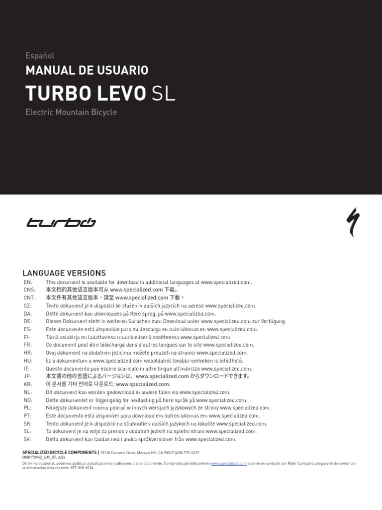 2023 Levo SL User Manual Spanish | PDF | Neumático | Motores