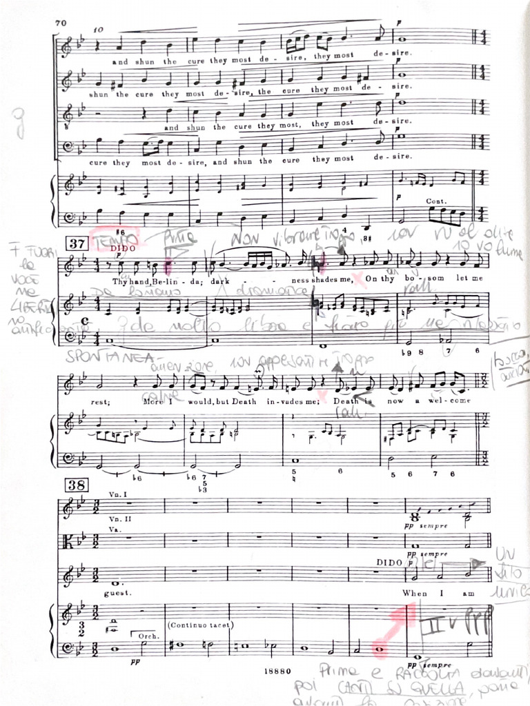 Purcell, Dido and Aeneas, Thy Hand Belinda, Didone | PDF