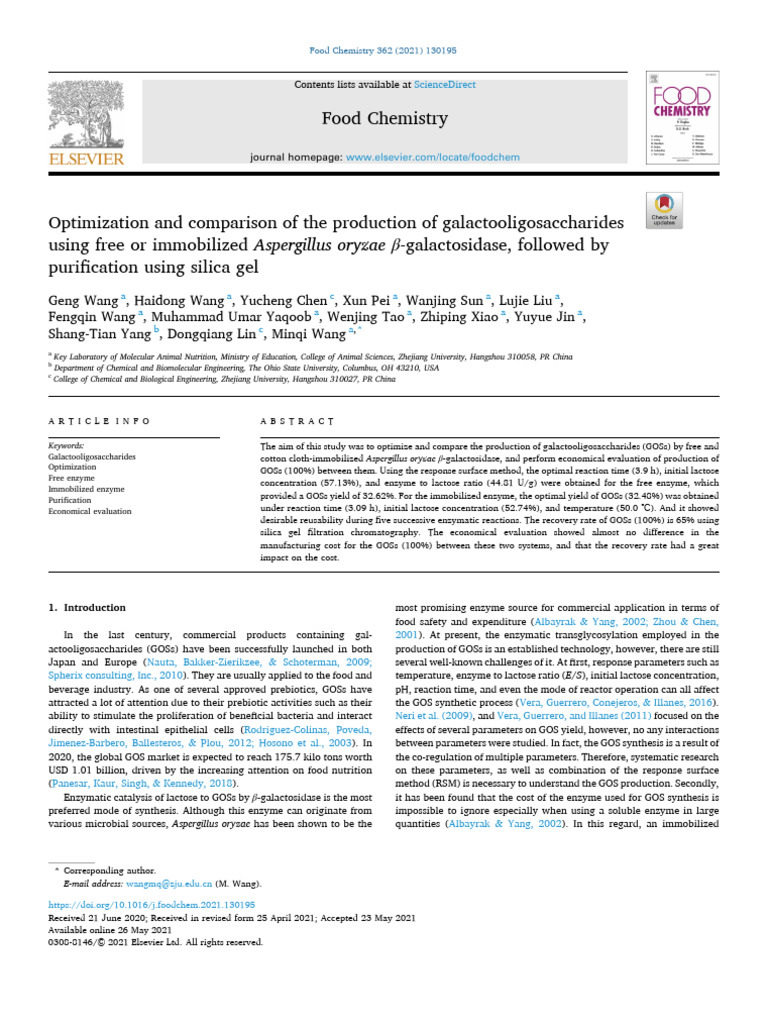 Optimization of Production of GOS | PDF | Thin Layer Chromatography ...