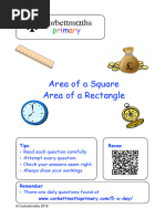Area of a Rectangle | PDF