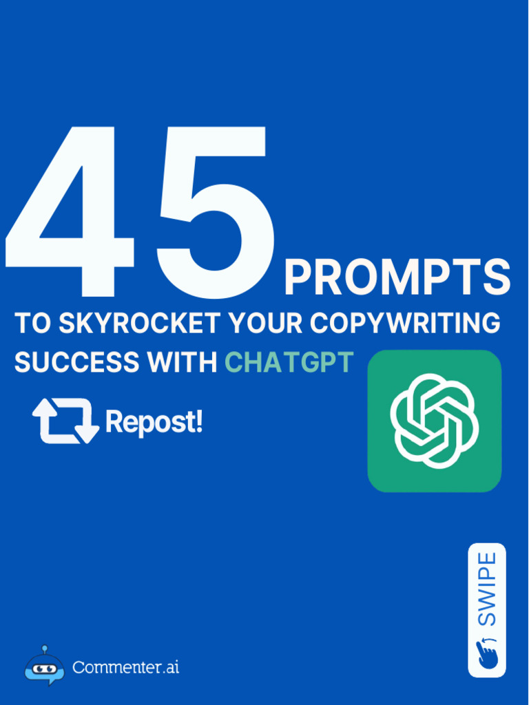 45 ChatGPT Prompts You Can T Afford To Ignore 1693080179 | Download Free PDF | Copywriting ...