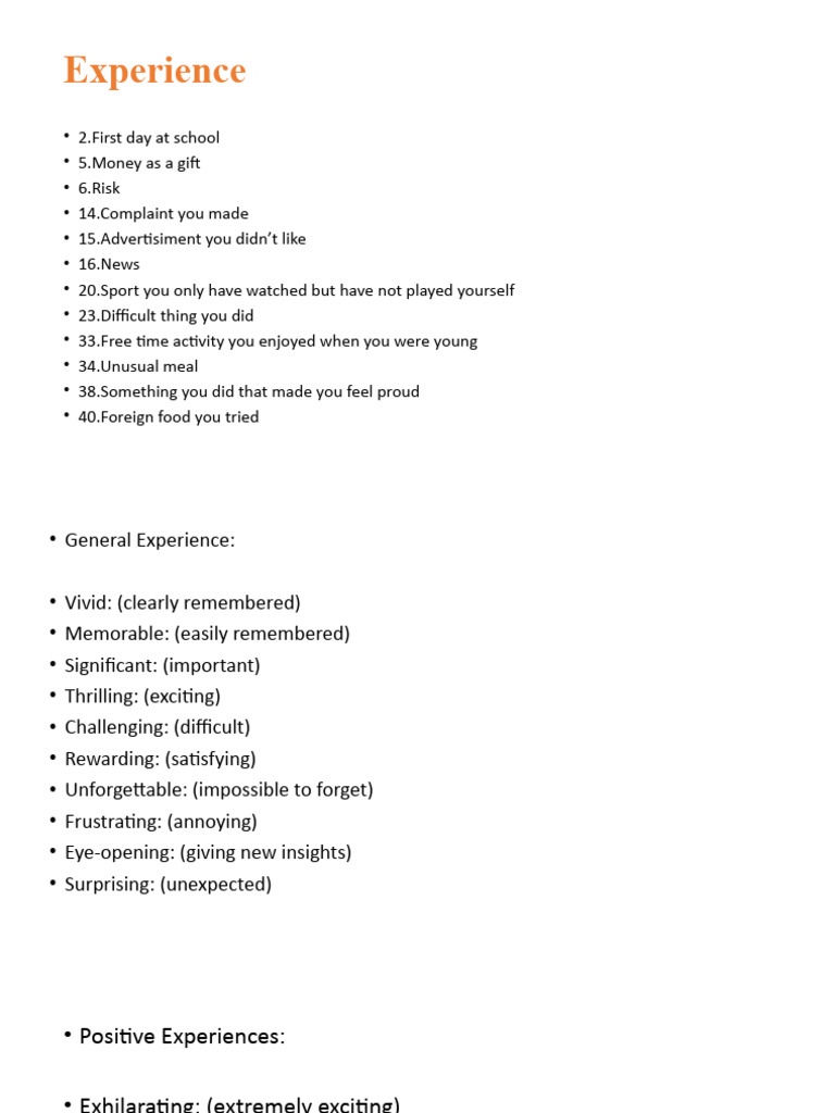 Experience | PDF | Experience | Psychology