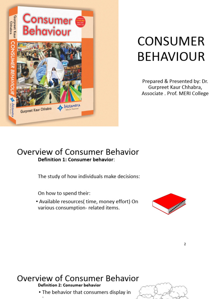 CONSUMER BEHAVIOUR (Unit-1 - Part 1) | Download Free PDF | Consumer Behaviour | Behavior