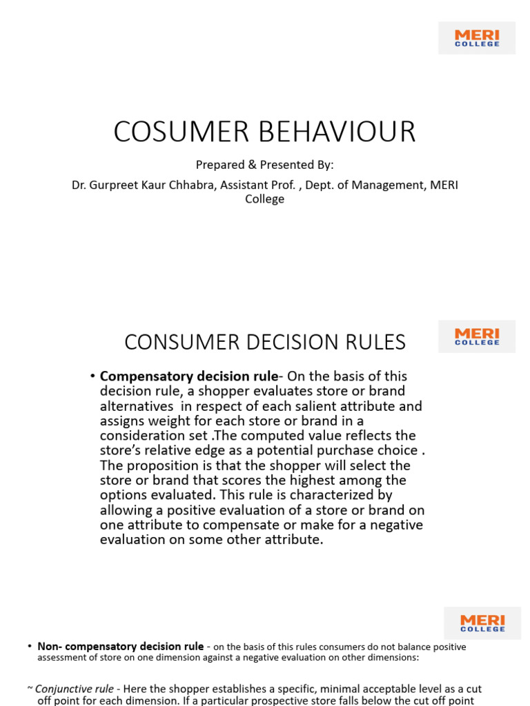 Cosumer Behaviour - Unit-1 - Part 2 | PDF | Behavior | Brand
