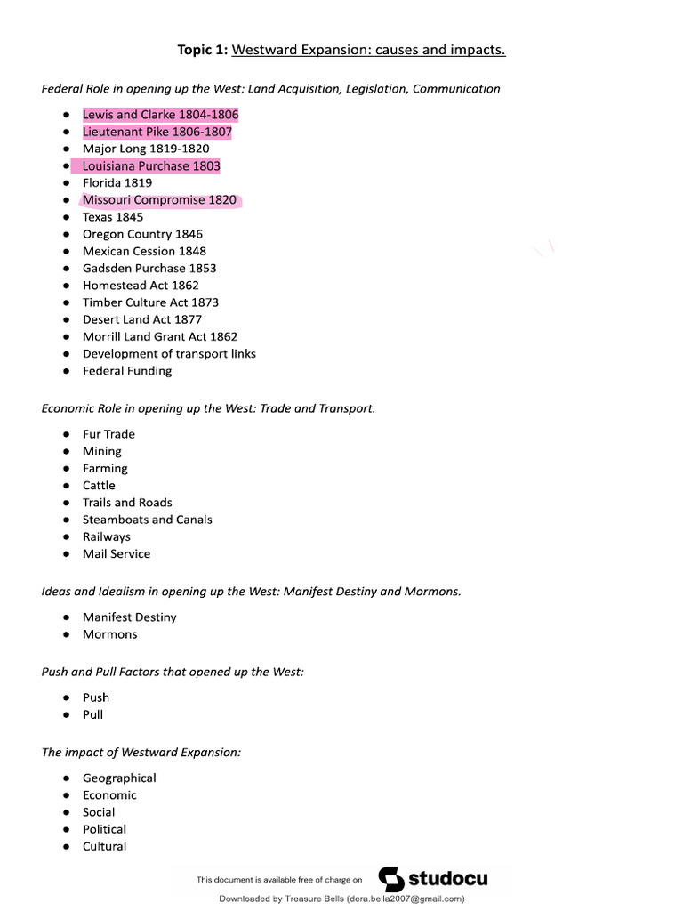 Sectional Tension and Western Expansion | PDF