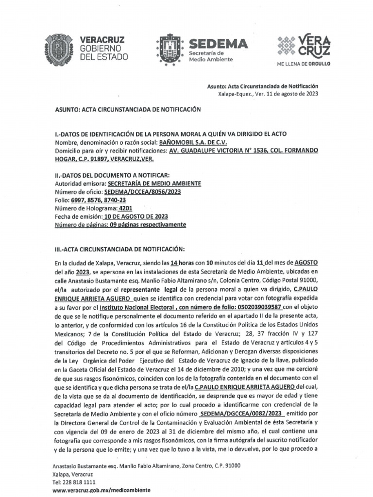 Oficio de Autorización de Recoleccion y Transporte de Rme Lodos Sedema ...